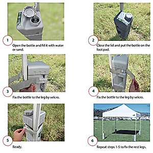 Eurmax USA Universal Upgraded Water Weight Heavy Duty Feet Leg Weights Bag for Gazebo Shelter,Pop up Canopies Instant Tents(4 Pcs Weights)