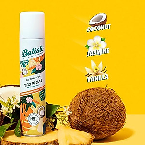 Batiste Dry Shampoo, Tropical Fragrance, Refresh Hair and Absorb Oil Between Washes, Waterless Shampoo for Added Hair Texture and Body, 5.71 oz Dry Shampoo Bottle