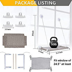 Cat Window Perch, Large Cat Hammock Bed w/Free Blanket Strong Suction Cups, Window Cat Bed Safety Sturdy for Indoor Two Large Cats or Kittens Resting Seat