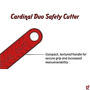 Cardinal Duo Safety Box Cutter, Cardboard, Shrink Wrap, Plastic Banding & Packaging, Film, Seatbelts, Twine, Bags, Zip Ties - Made In USA - Carbon Steel Razor Blade - Disposable/Recyclable (10, Red)