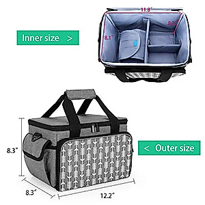 YARWO Carrying Case Compatible with Cricut Joy and Easy Press Mini, Storage Bag for Craft Pens and Other Tool Set, Gray with Arrow