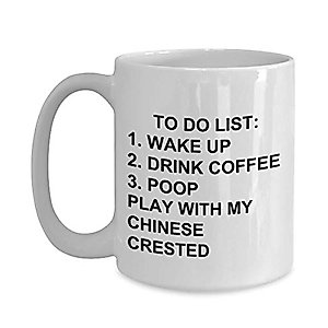 Chinese Crested Owner Mug Dog Lovers To Do List Funny Coffee Mug Tea Cup Gag Mug for Men Women