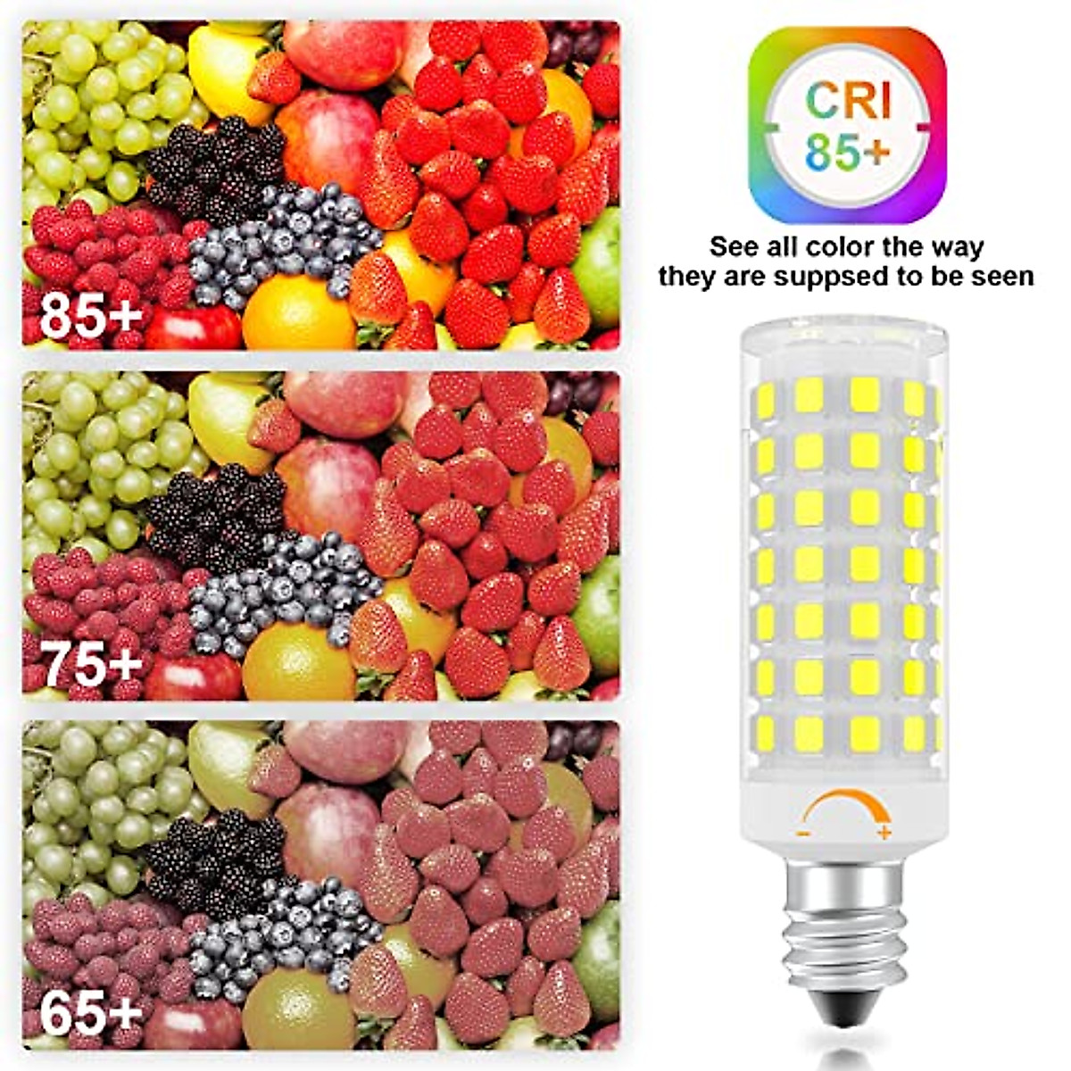 DUMILOO E11 Led Bulb Dimmable, 75 Watt Halogen Equivalent, 7W Daylight White 6000K, T4 Mini Candelabra Base, JDE11 120V 75W for Ceiling Fans, Chandeliers, Cabinet Lighting, Pack of 4