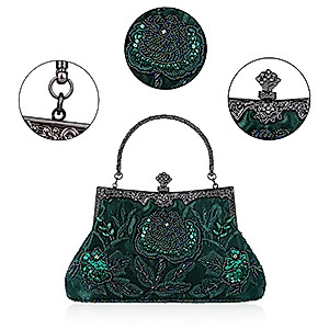 LIFEWISH Wedding Clutch Purses for Women Sequin Purse Beaded Bags