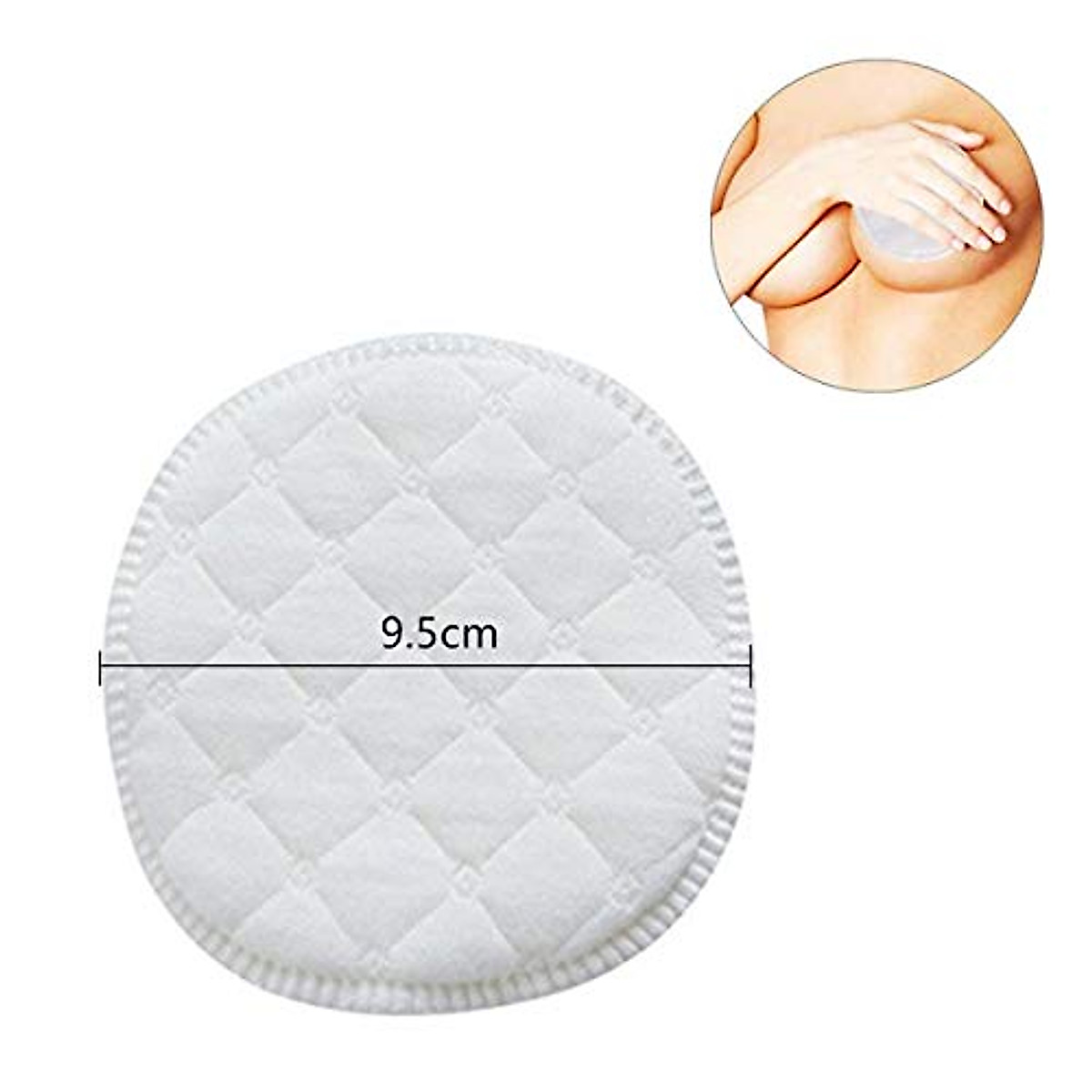 Reusable Breast Pads for Breastfeeding 12 Pack Organic Washable Nipple Pads Nursing Pads Cotton Highly Absorbent Postpartum Essentials（ 3.74 * 3.74inch/9.5 * 9.5cm）