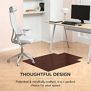 Anji Mountain Standard Bamboo Roll-Up Chairmat, 36 x 48-Inch, 8mm Thick, Dark Cherry