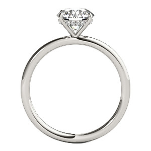 BRIGHTS COLLECTION 1/2 Carat Lab Grown Diamond Solitaire Engagement Rings For Women In 10K White Gold In Ring Size 6.5