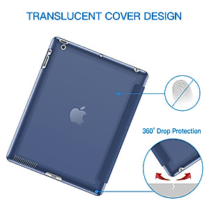 JETech Case for iPad 2 3 4 (2012/2011 Model), Not for iPad Air or iPad Air 2, Smart Cover with Auto Sleep/Wake (Navy)