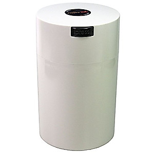 Coffeevac 1 lb - The Ultimate Vacuum Sealed Coffee Container, White Cap & Body