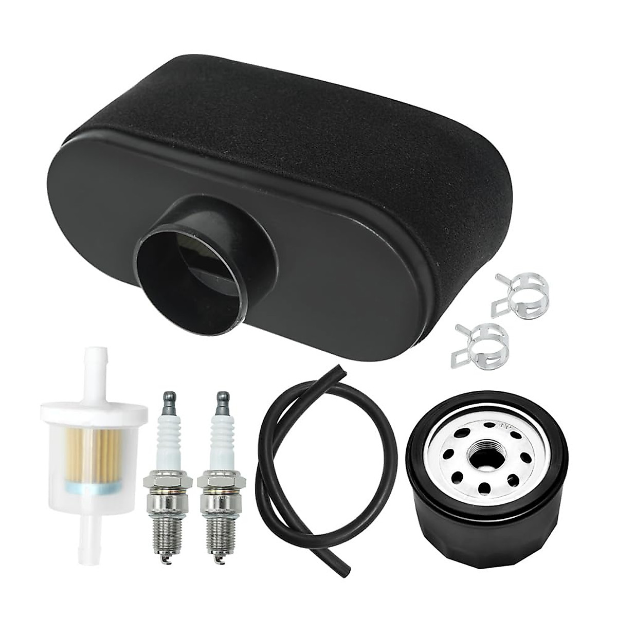 Anxingo 11013-7047 Air Filter 49065-7007 Oil Filter Spark Plug for Kawasaki FR651V FR691V FR730V FS481V FS541V FS600V FS651V FS691V 4-Stroke Engine John Deere BobCat Gravely Lawn Mower Tune Up Kit