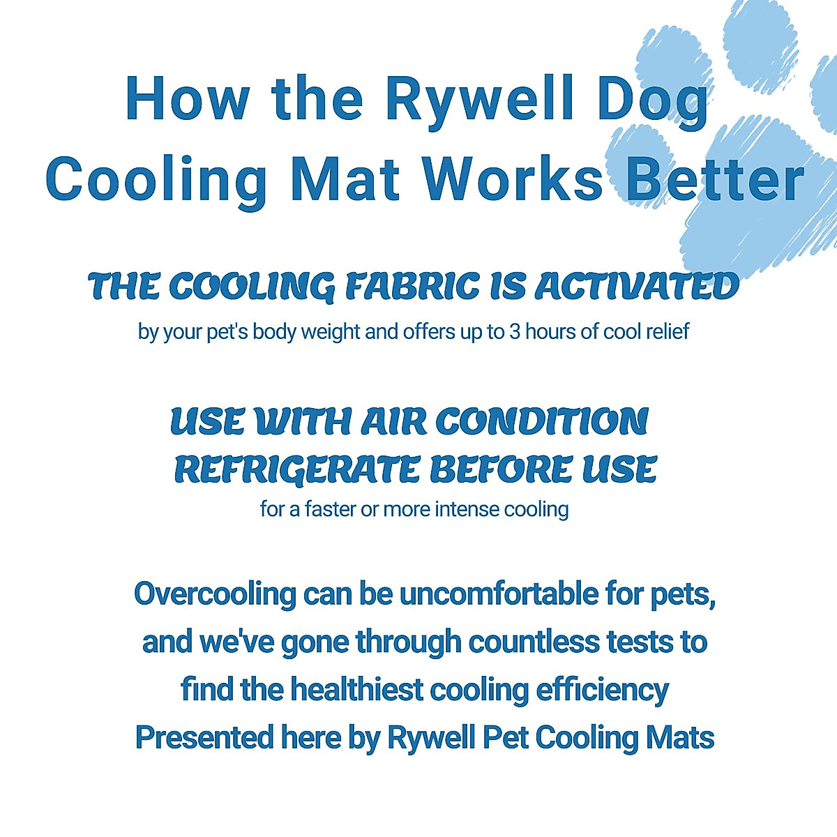 Rywell Upgrade Self-Cooling Mat for Dogs Extra Large, 44'' x 32'' - Endothermic Color Changing Arc-Chill Cooling Fiber - Washable Non-Toxic Summer Pet Outdoor Bed, Non-Slip&Foldable