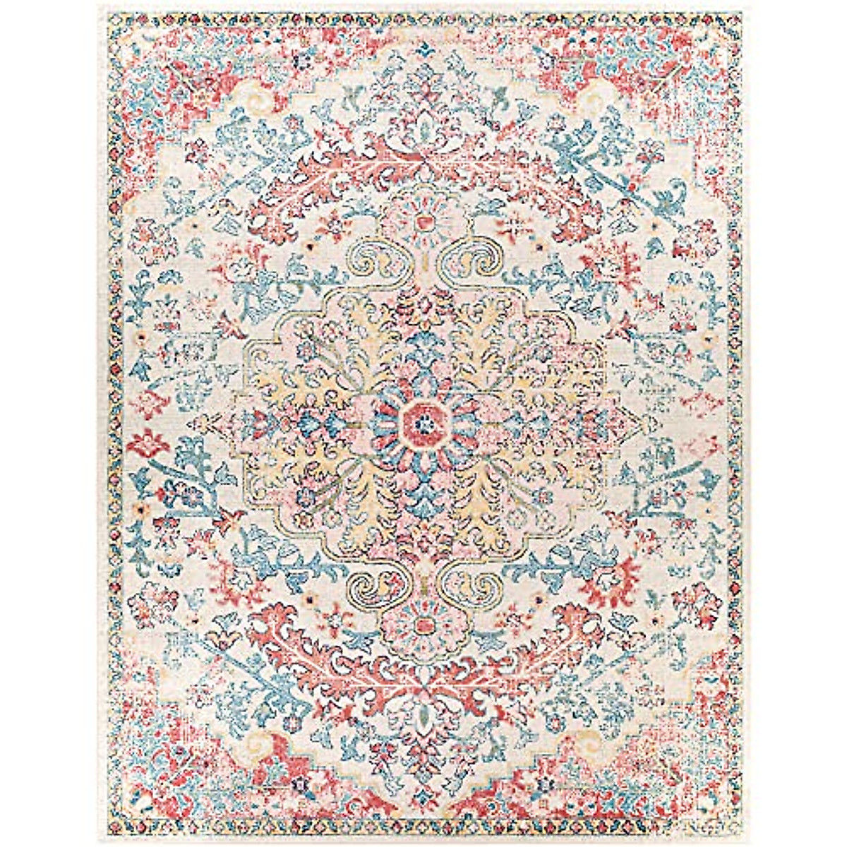 Artistic Weavers Odelia Vintage Bohemian Area Rug,7'10" x 10',Blush/Yellow