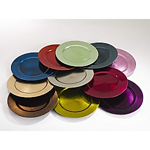 SARO LIFESTYLE Charger Plates with Classic Design (Set of 4) Copper