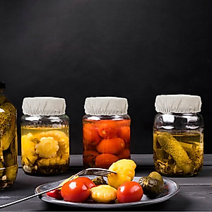 Thinp 5 Pack Sourdough Jar Cover,Sourdough Cover Mason Jar Covers Sourdough Cover Fabric Jar Covers for Sourdough Unbleached Reusable Cloth Covers for Sourdough Starter Jars,Fit Jars Mouth From 3-4"