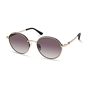 GUESS womens Classic Round Sunglasses Sunglasses, Gold/Smoke Mirror, 51mm US