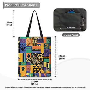 FOR U DESIGNS Teens Canvas Shopping Tote Bag African Tribal Style Printed Shoulder Bags