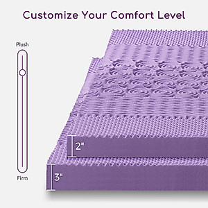 Airdown 3 Inch 5-Zone Gel Infused Memory Foam Mattress Topper Twin Size, CertiPUR-US Certified