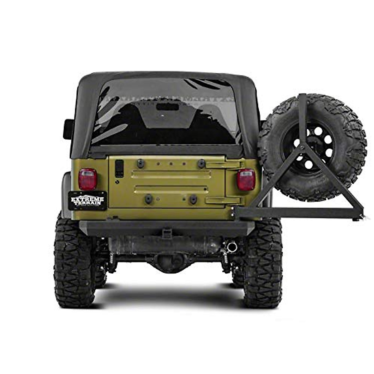 Redrock 4x4 Rock Crawler Rear Bumper with Tire Carrier; Textured Black Compatible with 87-06 Jeep Wrangler YJ & TJ