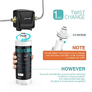 Frizzlife FK-HF Replacement Cartridge with Filter Loaded - for FK99 Under Sink Water Filter System