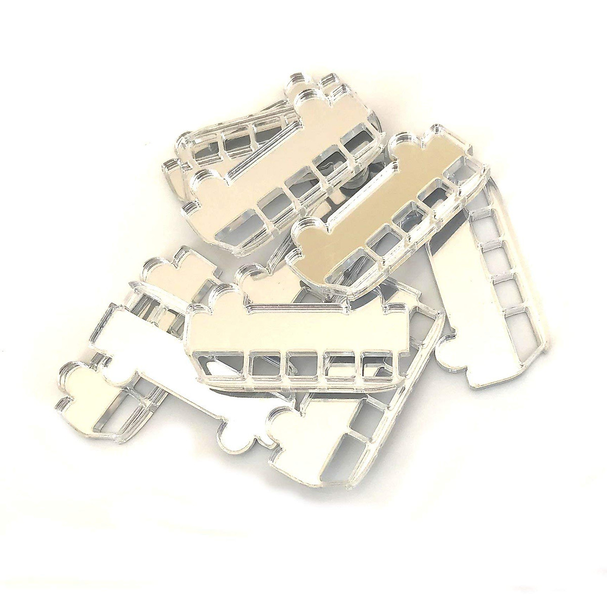 Super Cool Creations Camper Van Shaped Crafting Mirrors, Set of 10, Many Colours, Shatterproof Acrylic, Bright Green, Pack of 20 x 2cm