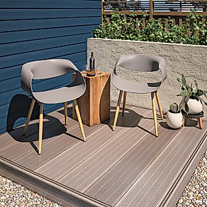 COSCO Outdoor/Indoor Resin Ribbon Chair, 2-Pack, Gray