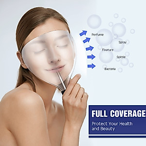 Flutesan 4 PCS Reusable Plastic Face Protector Masks with Sponge Handle for Hair Cutting, Spraying, Makeup Application