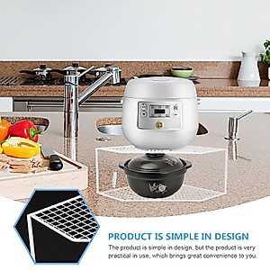 Amosfun Kitchen Countertop Corner Shelf Rack: 2-Tier Metal Wire Plate Dish Organizer Cabinet Corner Stand Rack 9.4x4.7x13.4 Inch