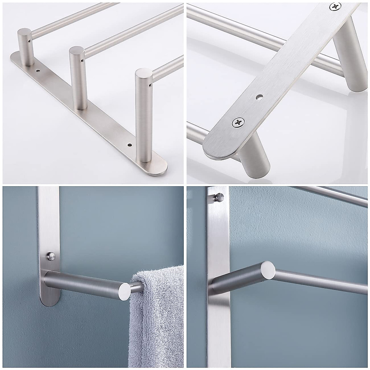 KES Bath Towel Bar 30 Inch 3-Tier Bathroom Towel Rack Wall Mount SUS304 Stainless Steel Brushed Finish, BTH202S75-2