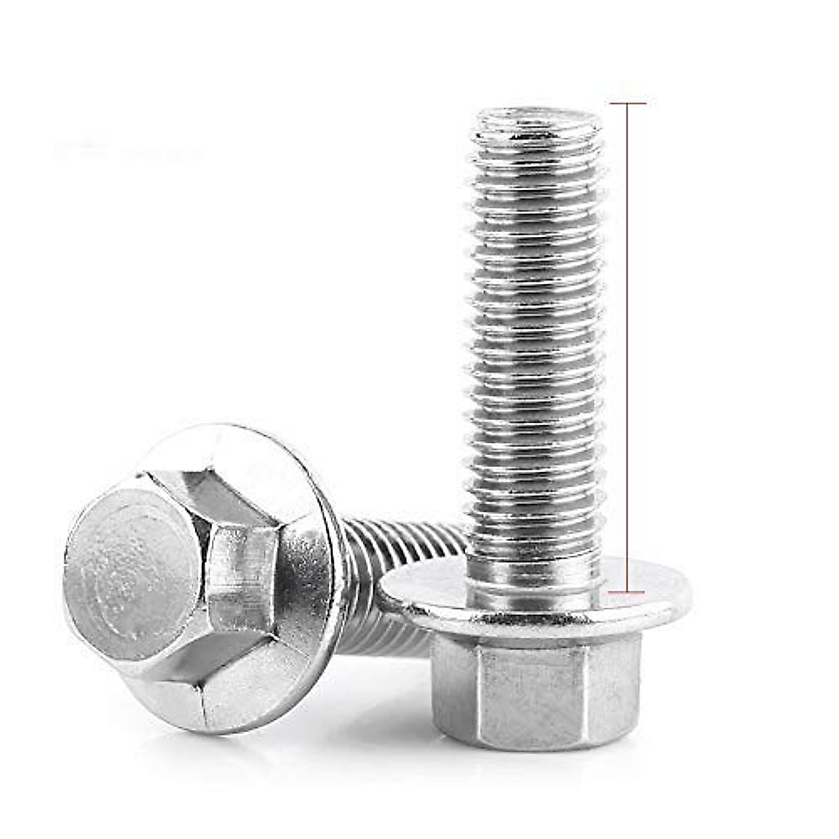 10pcs M8 Flanged Hex Head Bolts Flange Hex Screws 304 Stainless Steel Hex Screws Bolts Fasteners Hex CoverHead with Flange Silver (M8X16) ﻿