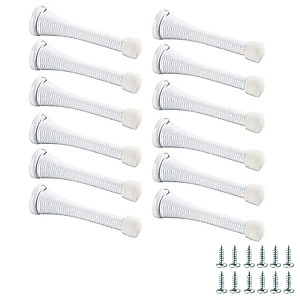 Amazon Basics Spring Door Stop - White, 12-Pack