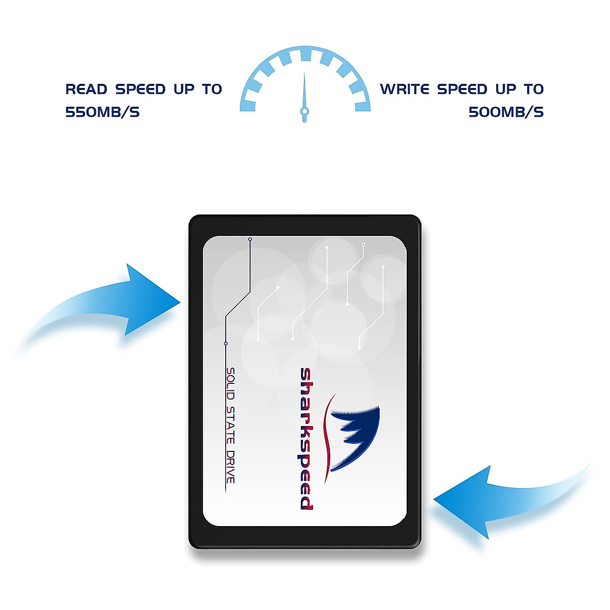 256GB Internal SSD,SHARKSPEED Plus 2.5"/7mm,SATA III 6Gb/s,3D NAND Solid State Drive for Notebooks Tablets PC Read Speed up to 550MB/s (2.5" 256GB)