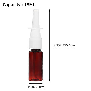 ARTIBETTER Empty Nasal Spray Bottle Amber Plastic Fine Mist Sprayers Refillable Container for Essential Oils Aromatherapy Perfume 15ml 10pcs