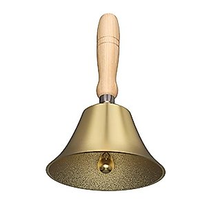 Hand Bell - Hand Call Bell with Brass Solid Wood Handle,Very Loud Handbell，3.15 Inch Large Hand Bell ，Hand Bells for Kids and Adults, Used for Weddings, School Classroom，Service and Game