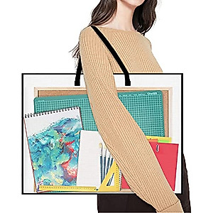 DPEI XUAN 2 Pieces Art Portfolio Bag Poster Storage Bag, with Zipper and Handle Posters Organizer Transparent White Bag for Large Posters, Poster Board, Painting, Bulletin Boards (19 x 25 inch)