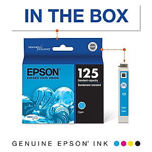 EPSON T125 DURABrite Ultra Ink Standard Capacity Cyan Cartridge (T125220-S) for select Epson Stylus and WorkForce Printers