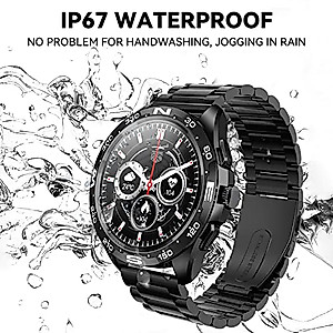 Military Smart Watch for Men Outdoor Waterproof Tactical Smartwatch Bluetooth Dail Calls Speaker 1.3'' HD Touch Screen Fitness Tracker Watch Compatible with iPhone Samsung