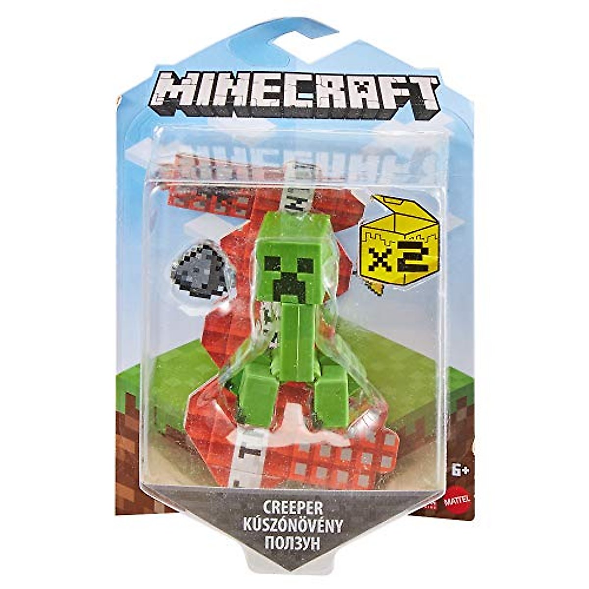 Mattel Minecraft Creeper 3.25" Scale Scale Video Game Authentic Action Figure with Accessory and Craft-a-Block