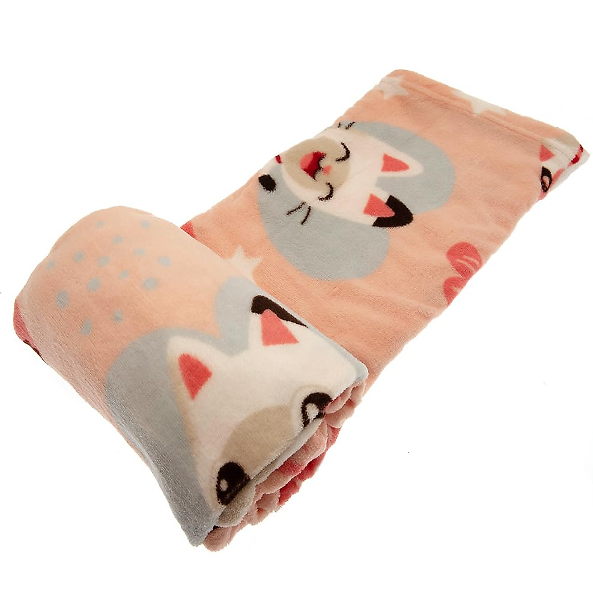 Gabby's Dollhouse Coral Hearts & Stars Fleece Throw Blanket - Soft Naptime Blanket - Cozy Blanket for Bed, Couch, Chair & Baby Bed - Plush Baby Blanket for Kids, Children, Girls, Toddlers