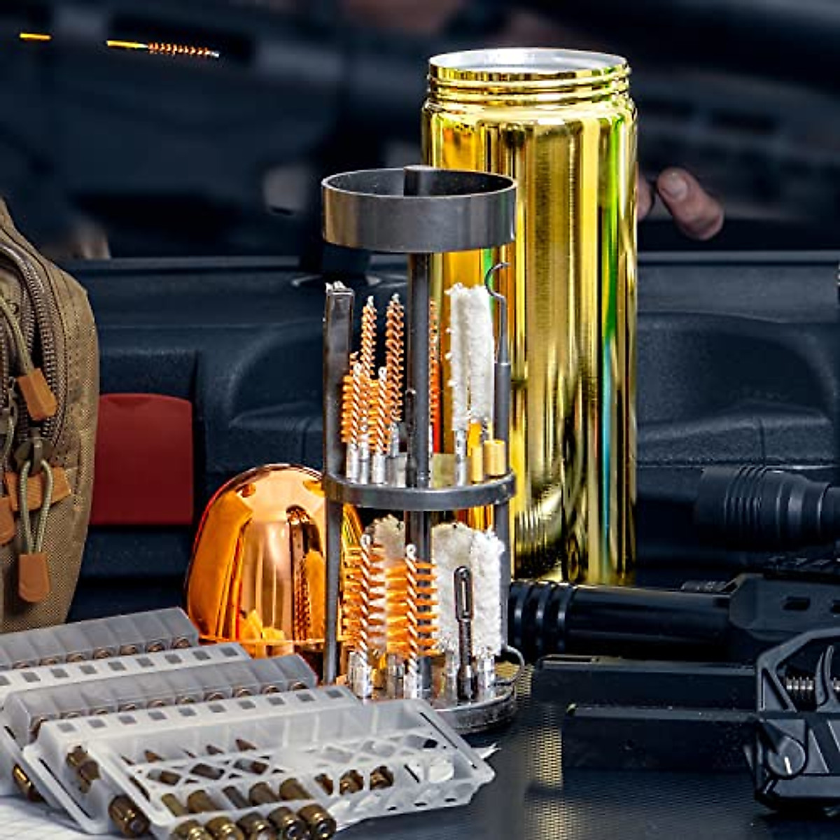 Wild Shot Deluxe Gun Cleaning Kit with Registered Trademarked Aluminum Bullet Shaped Storage Case, Cleaning Tools to Effectively Maintain Handguns, Shotguns and Rifles.