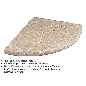 Premium Quality Durango Cream Filled and Honed Ivory Light Travertine Corner Shelf 9'' (2)