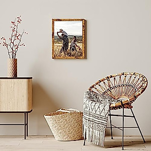 TWING 8x10 Picture Frames Set of 6, Rustic Photo Frames Collage for Wall Decor Mounting or Table Display,Home Decorative Wall Gallery Picture Photo Frame Wood Brown,Walnut