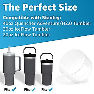 Jmoe USA Boot Sleeve for Stanley 40oz Quencher Adventure & 20oz & 30oz IceFlow Tumblers | Protects Against Dents & Scratches | Protector for Bottom of Cup (Frosted, 1-Pack)