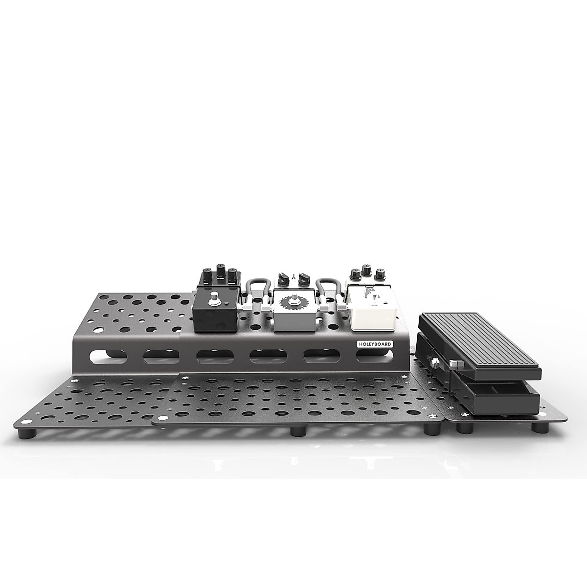 Holeyboard 123 Complete Pedalboard | Expandable from 13-30” to Solve Your Space Problems | Fits 3-12 pedals easily | 2-Levels For Easy Access to the Back Row