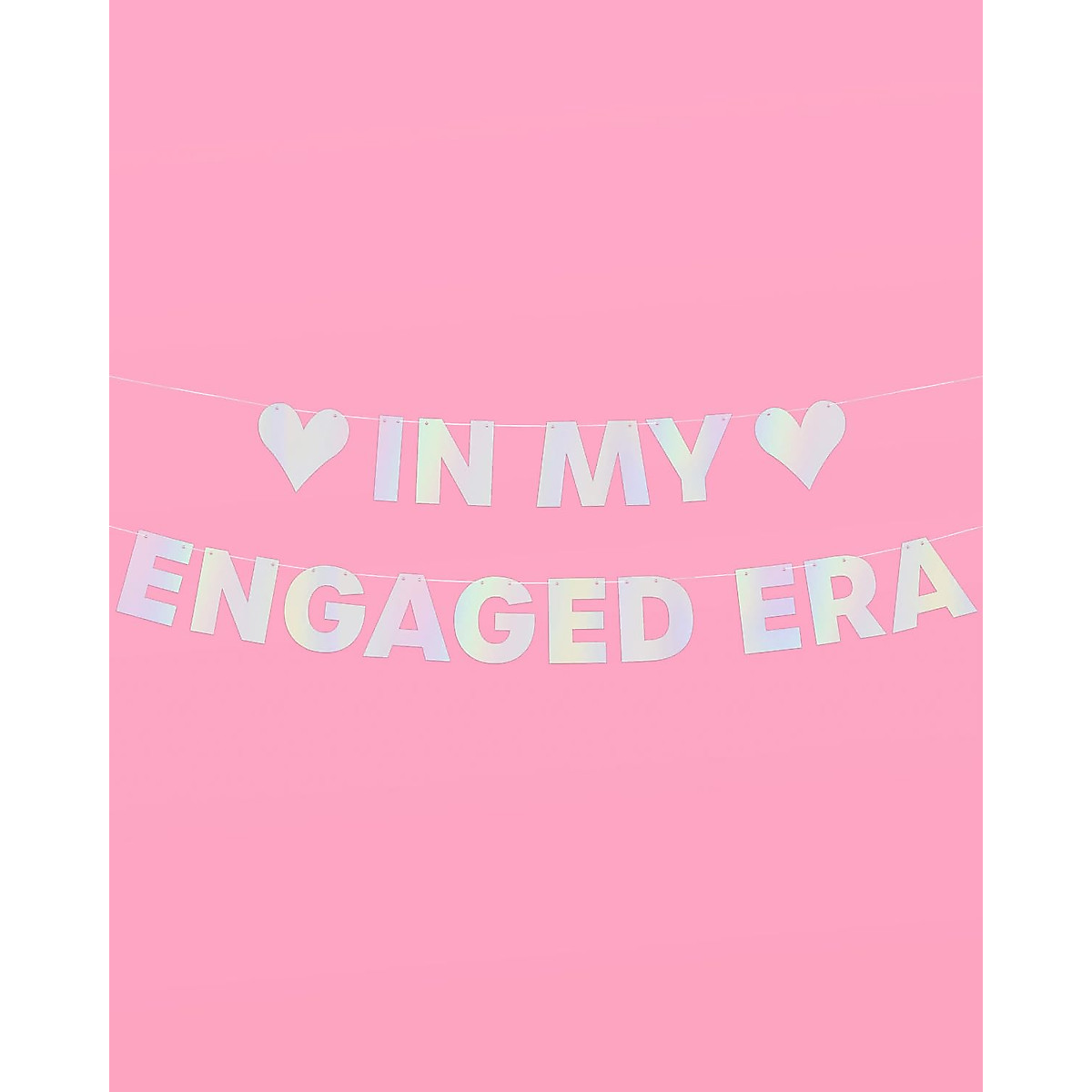 xo, Fetti In My Engaged Era Iridescent Foil Banner - 5 Ft. | Bachelorette Party Decoration, Cute Photo Booth, Bride To Be Backdrop, Bridal Shower Supplies, Engagement Decor