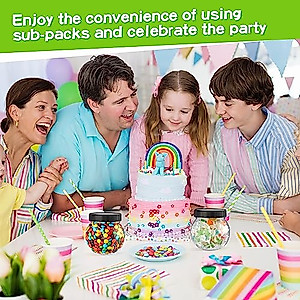 Tradder 24 Pcs Plastic Candy Jars with Lids 8.5 oz Side Cookie Jar Bulk Kitchen Counter Clear Cookie Container Wide Mouth Candy Storage Jars for Candy Buffet Table Coffee Canister Party Laundry Holder