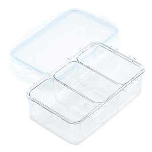 LOCK & LOCK Purely Better Tritan Container/Rectangle Food Storage Bin with Divider, 34 Ounce, Clear