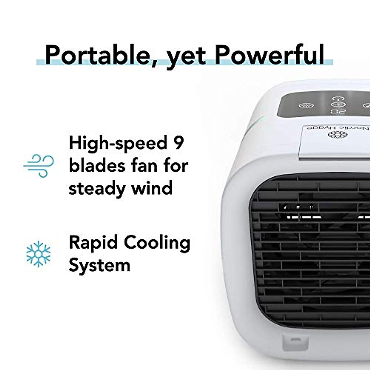 Nordic Hygge AirChill Personal Air Conditioner | Newly Updated Apr 2021 | Portable Air Cooler With Updated Humidifier Fan | New 2 Sided LED Lights | Use In Home Office Desktop or Bedroom