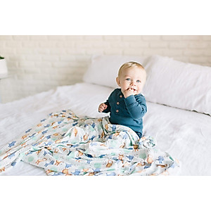 Large Premium Knit Baby Swaddle Receiving Blanket "Max" by Copper Pearl