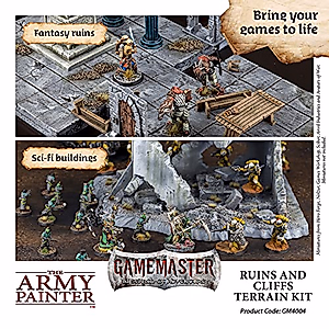 The Army Painter Terrain Paint Set with 5 Terrain Paint, 1 Spray, Basing Materials Gamemaster (Ruins & Cliffs Terrain Paint Beginner Set)
