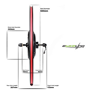 EBIKELING Waterproof Ebike Conversion Kit for Electric Bike 700C Front or Rear Wheel Electric Bicycle Hub Motor Kit, 1200W, Front/LCD/Thumb